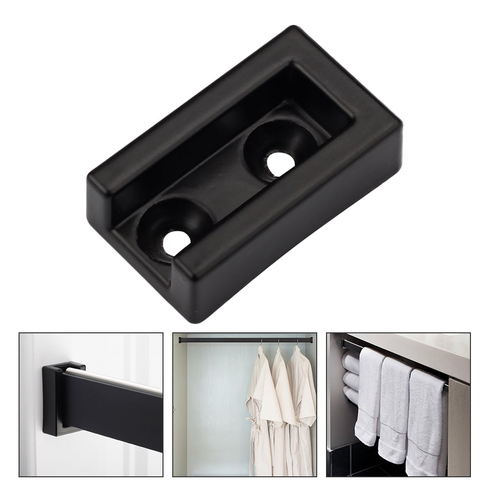 HEMOTON Black Aluminum Alloy Wardrobe Closet Rod Holder for Home Use 10 ...