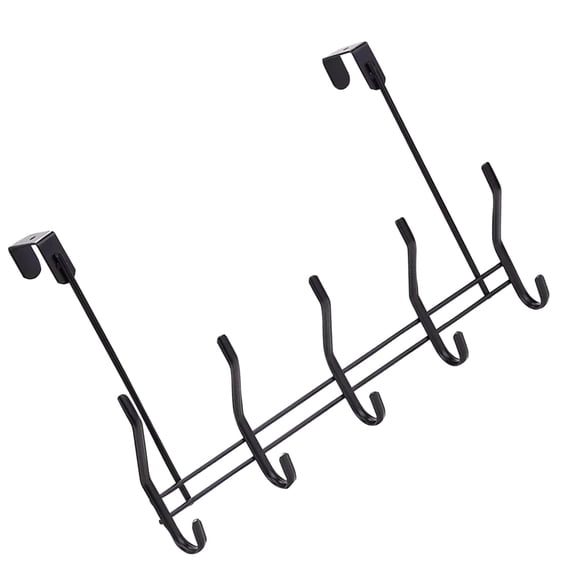HEMOTON Black Door Clothes Hanger Coat Hook behind Back Hooks Cupboard ...