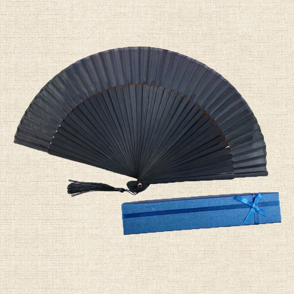 HEMOTON Black Hand Held Fan Large Folding Fans Miss Man - Walmart.com