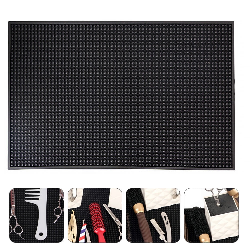 HEMOTON Black Nonskid Vinyl Mat for Haircut Tools Storage and Placement ...