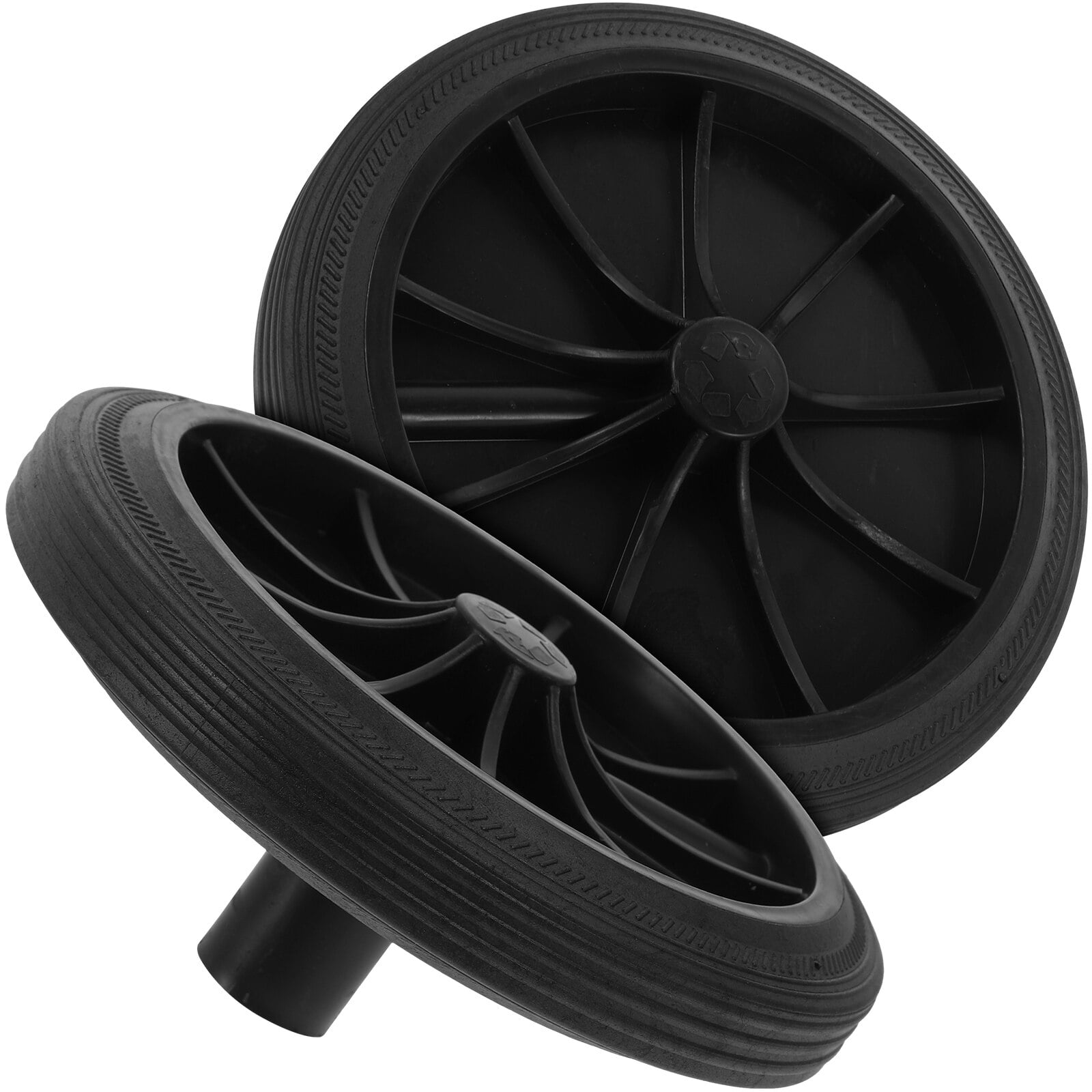 HEMOTON Black Plastic Trash Can Wheels Set for Easy Maneuvering and ...