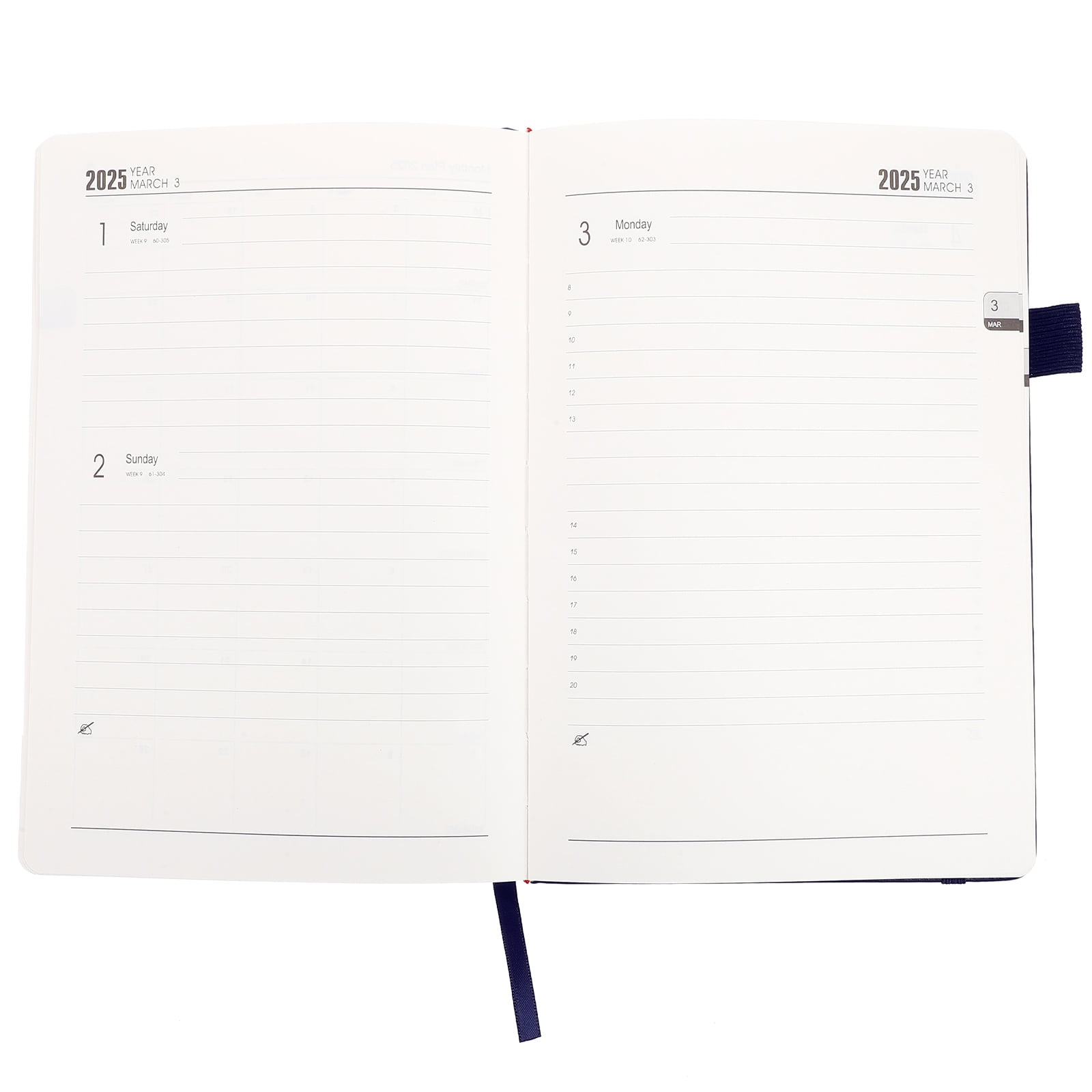 HEMOTON Blue Daily Planner Notebook with PU Cover and Smooth Paper for ...