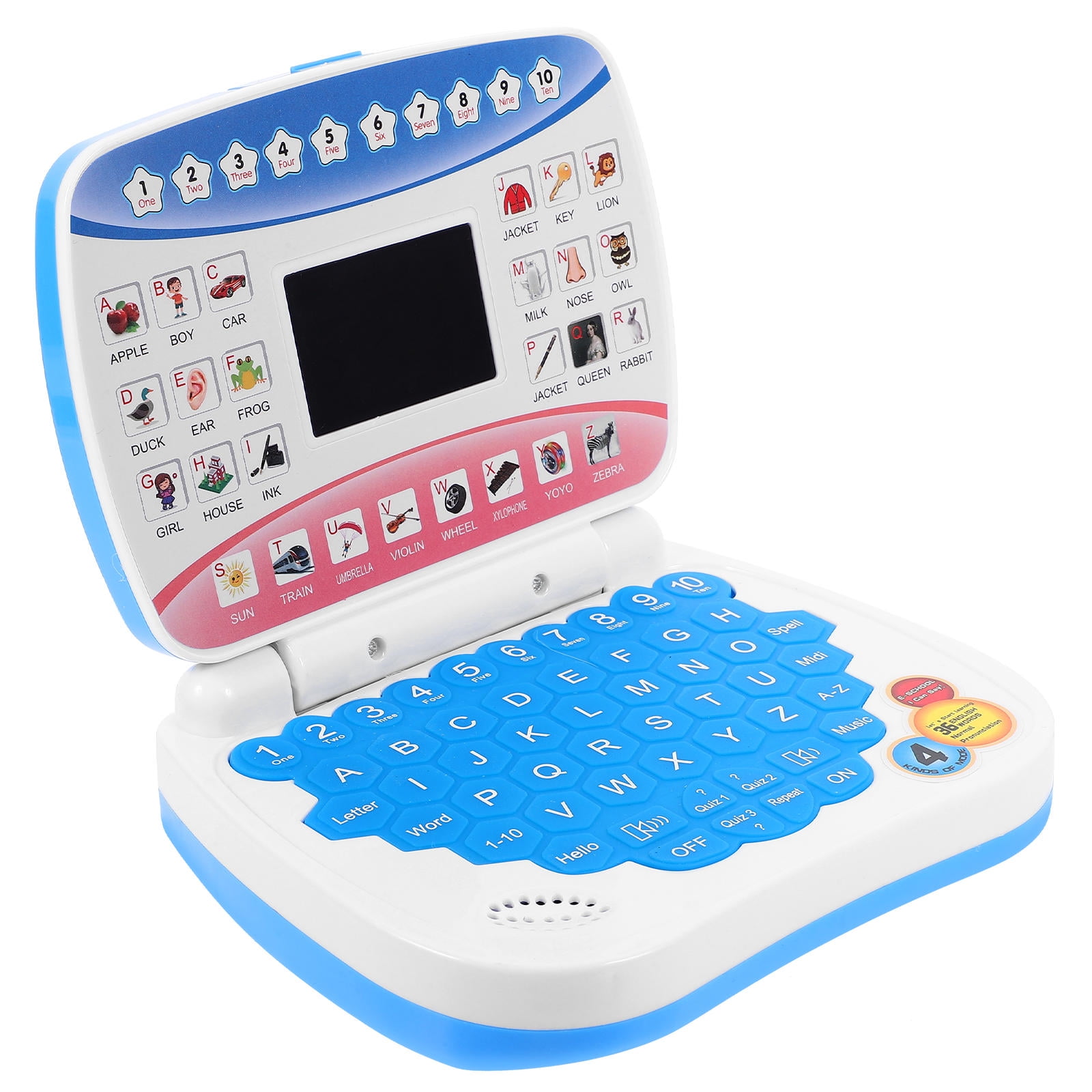 HEMOTON Blue Kids Laptop Toy with LED Screen for Educational Play and ...
