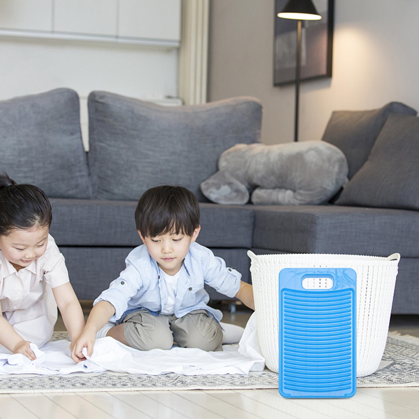 HEMOTON Blue Plastic Home Washboard for Hand Washing Clothes PP ...