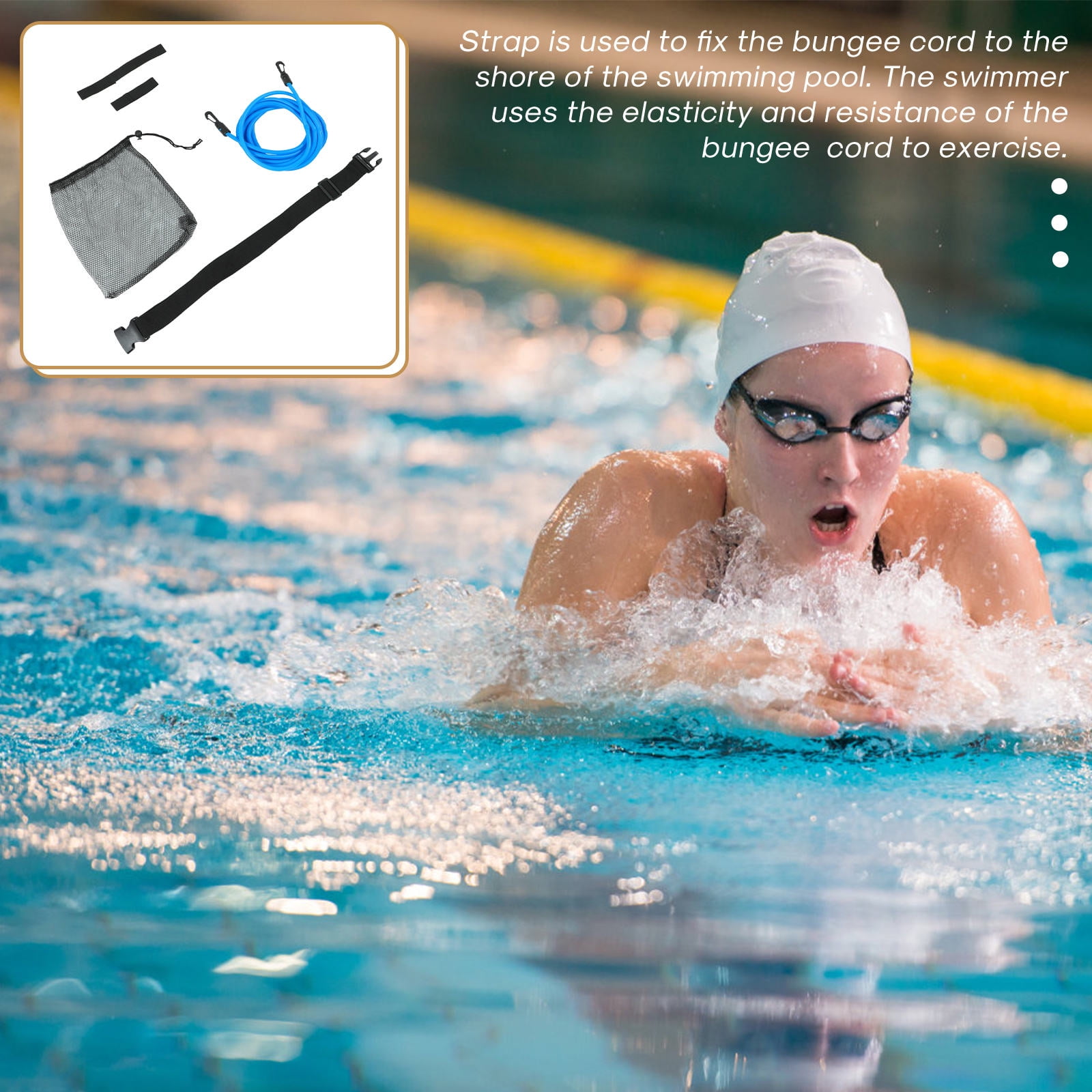 HEMOTON Blue Swim Resistance Belt for Training Made from Durable SBR ...