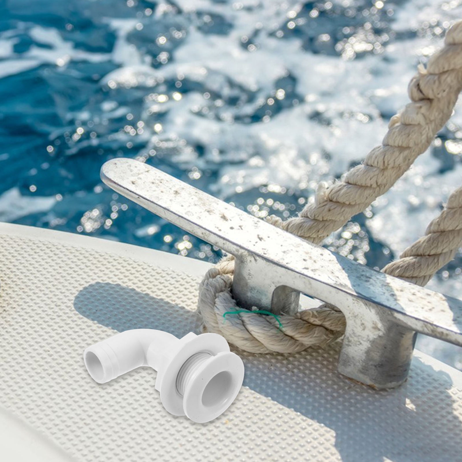 HEMOTON Boat Thru-Hull Fittings 90° Marine RV Drain Outlet Sewage ...