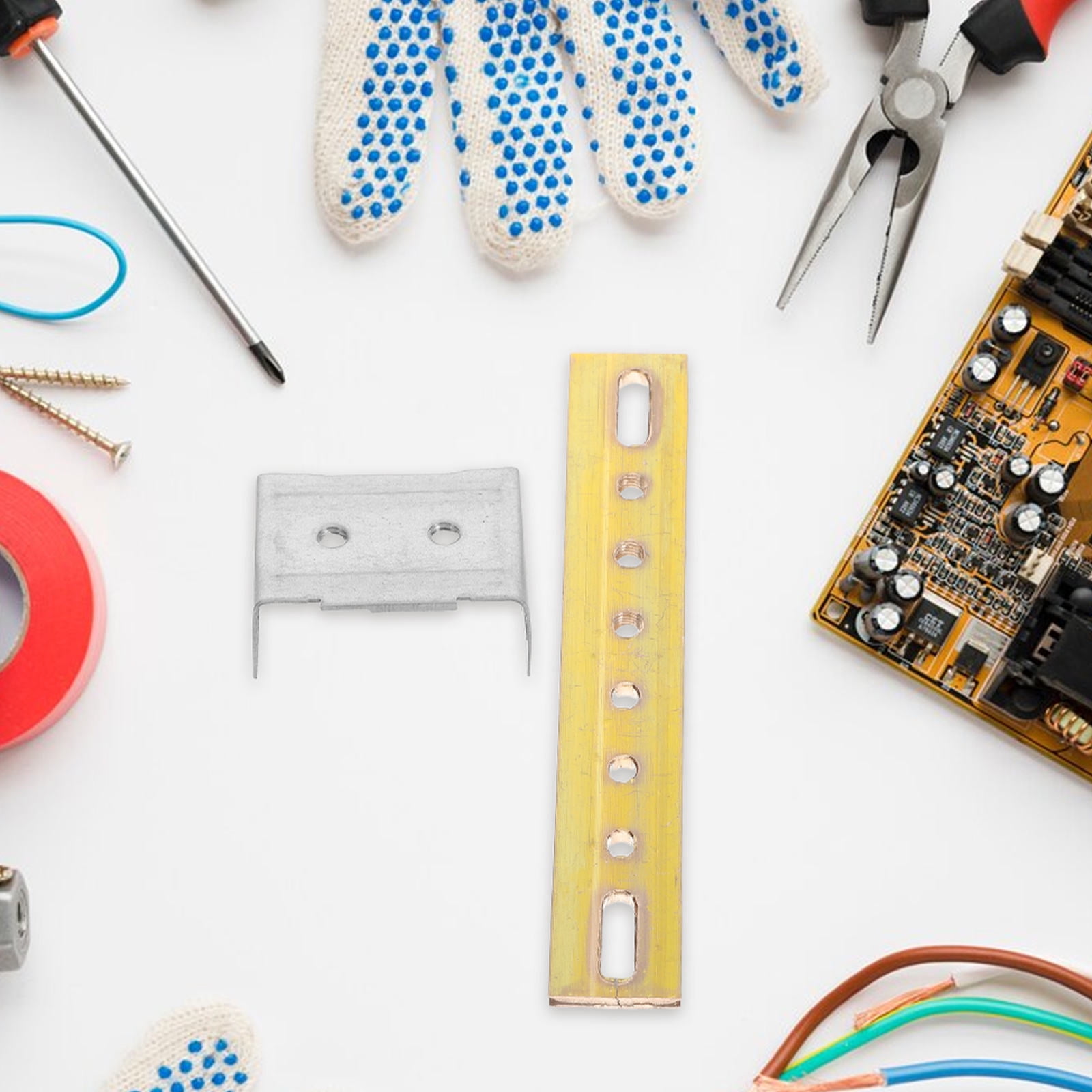 HEMOTON Brass Grounding Terminal Block Bus Bars Connector Copper Plate ...