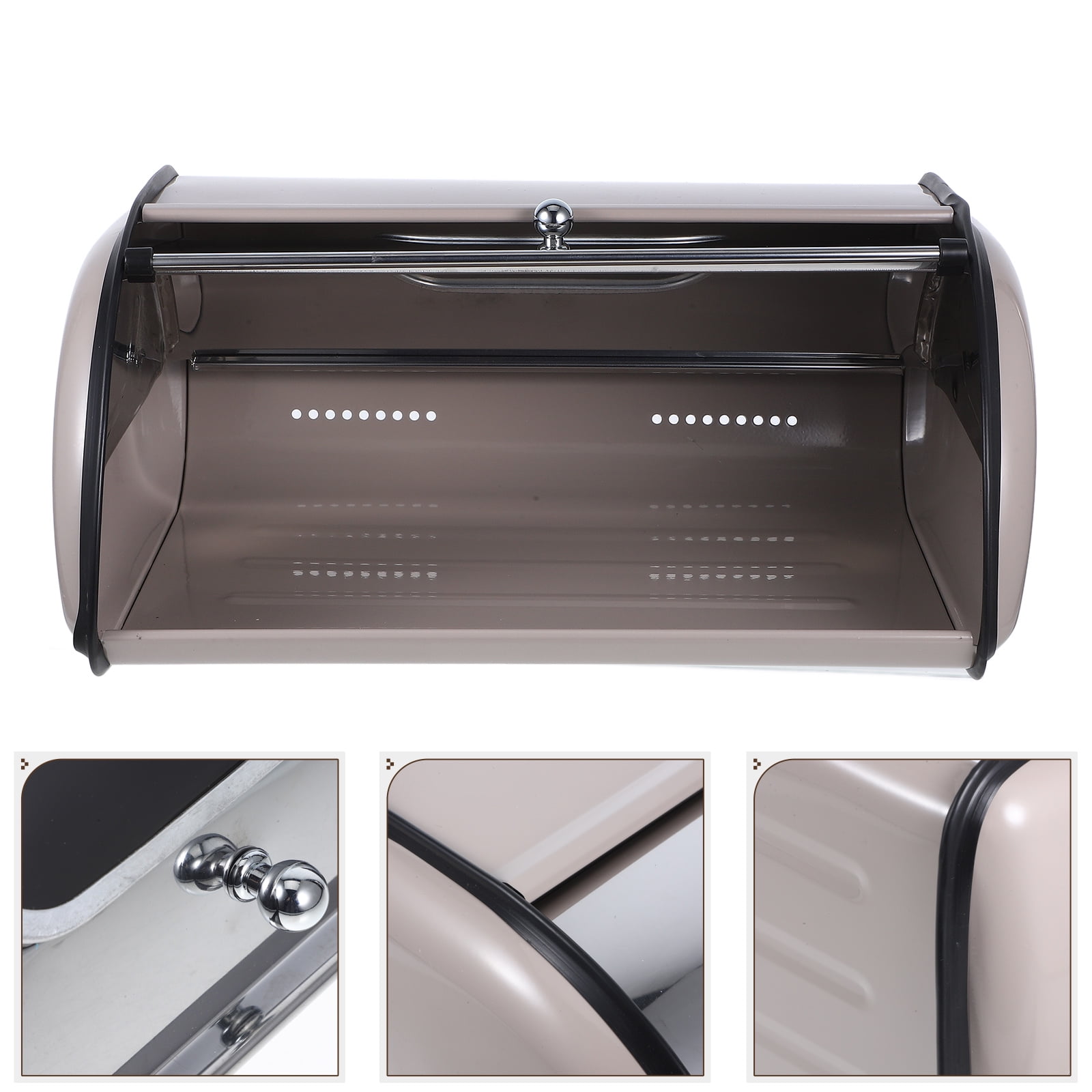 HEMOTON Bread Storage Box with Window Stainless Steel Bread Box ...