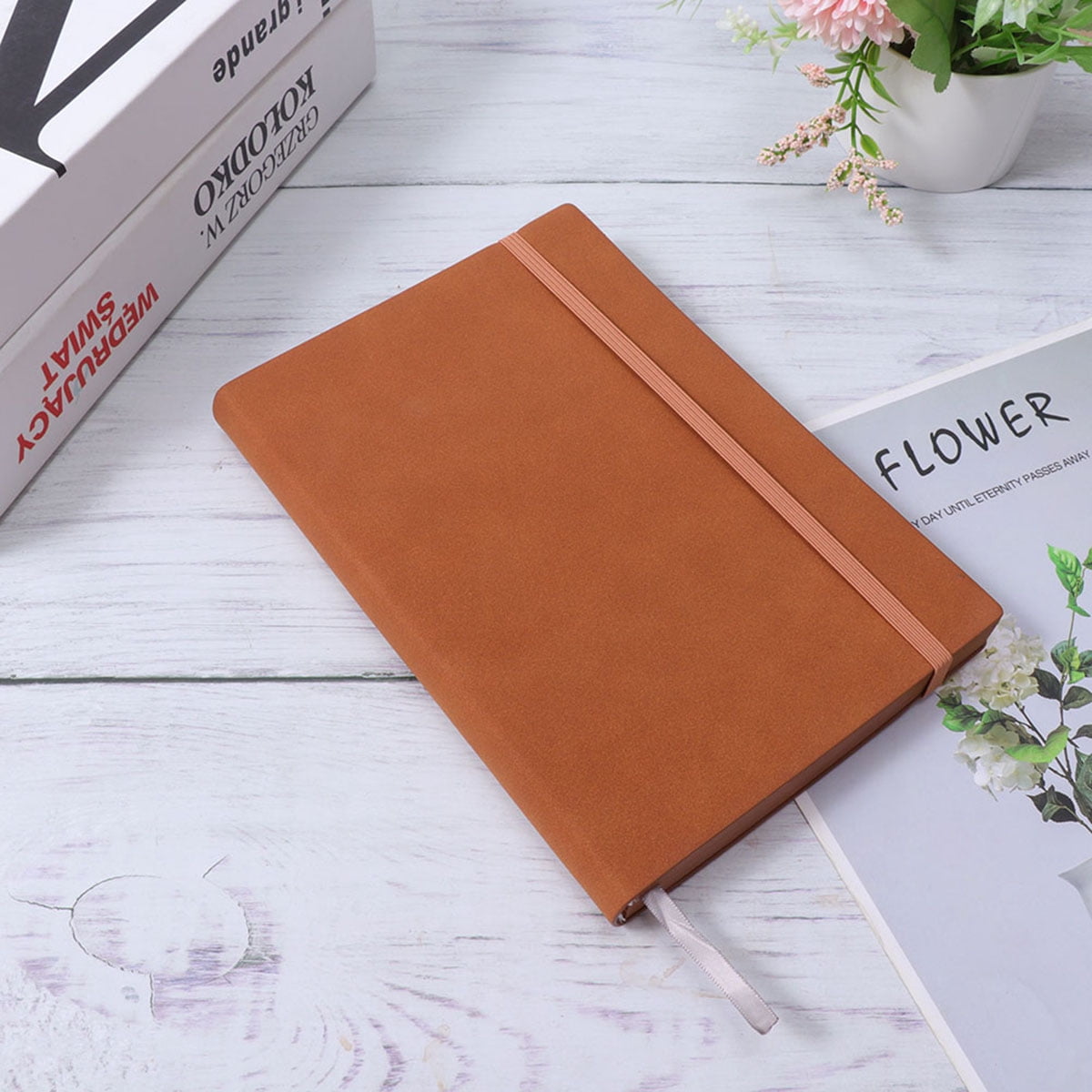 HEMOTON Brown Leather Hardcover Notebook with Thick Paper for Writing ...
