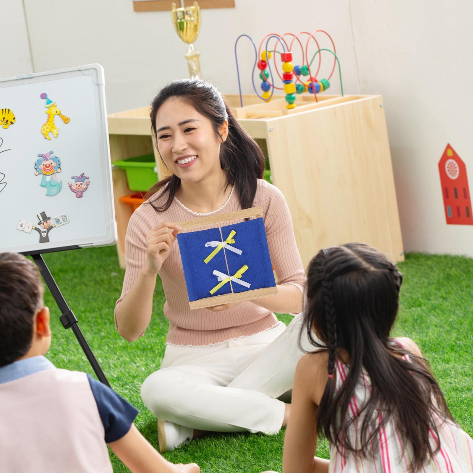 HEMOTON Buckle Dressing Toy Kindergarten Busy Board Kids Toddler Baby ...