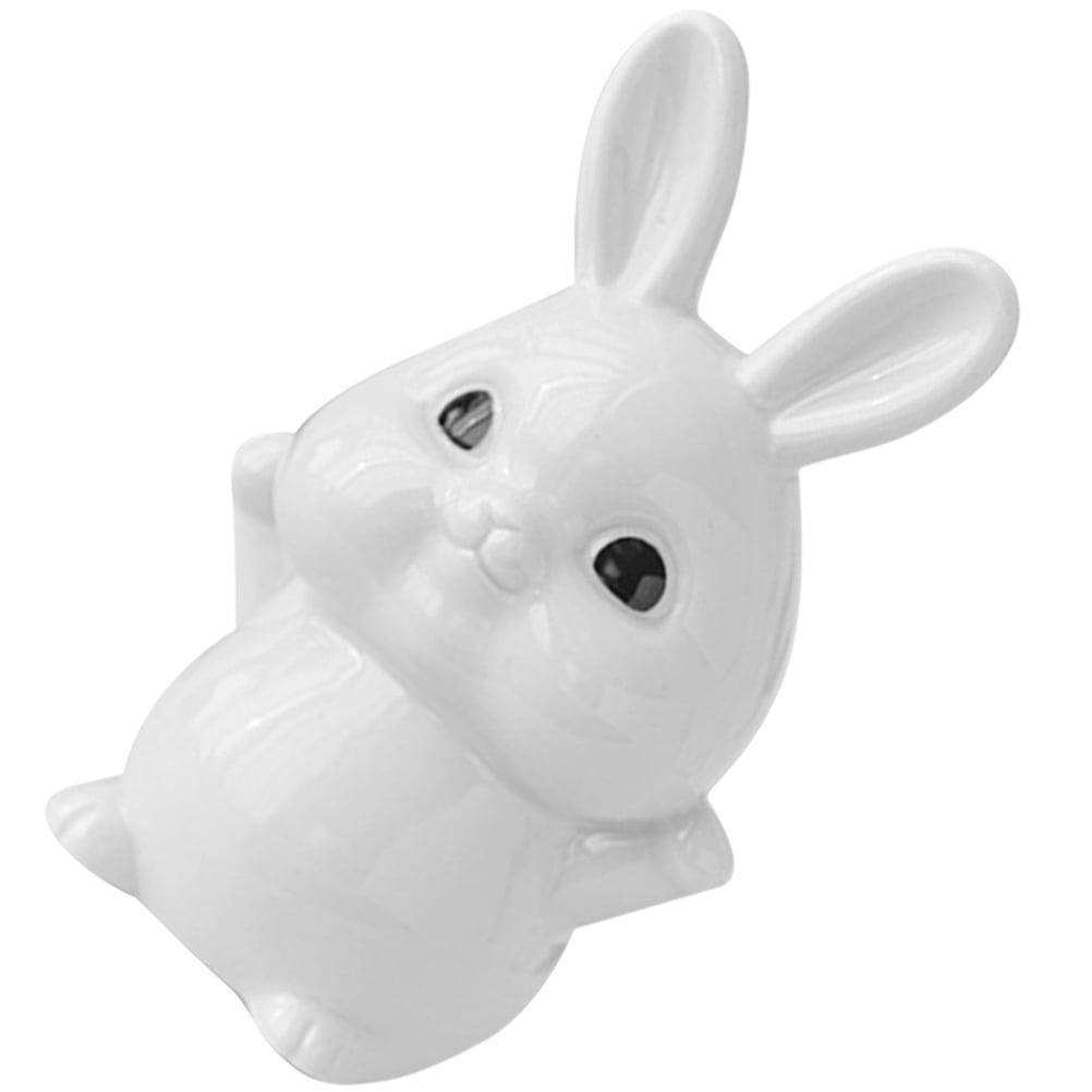 HEMOTON White Ceramic Bunny Statue, Animal Decor for Home, Stuffed ...