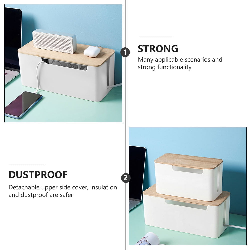 HEMOTON Cable Organisers Router Storage Box Charging Container Outlet ...