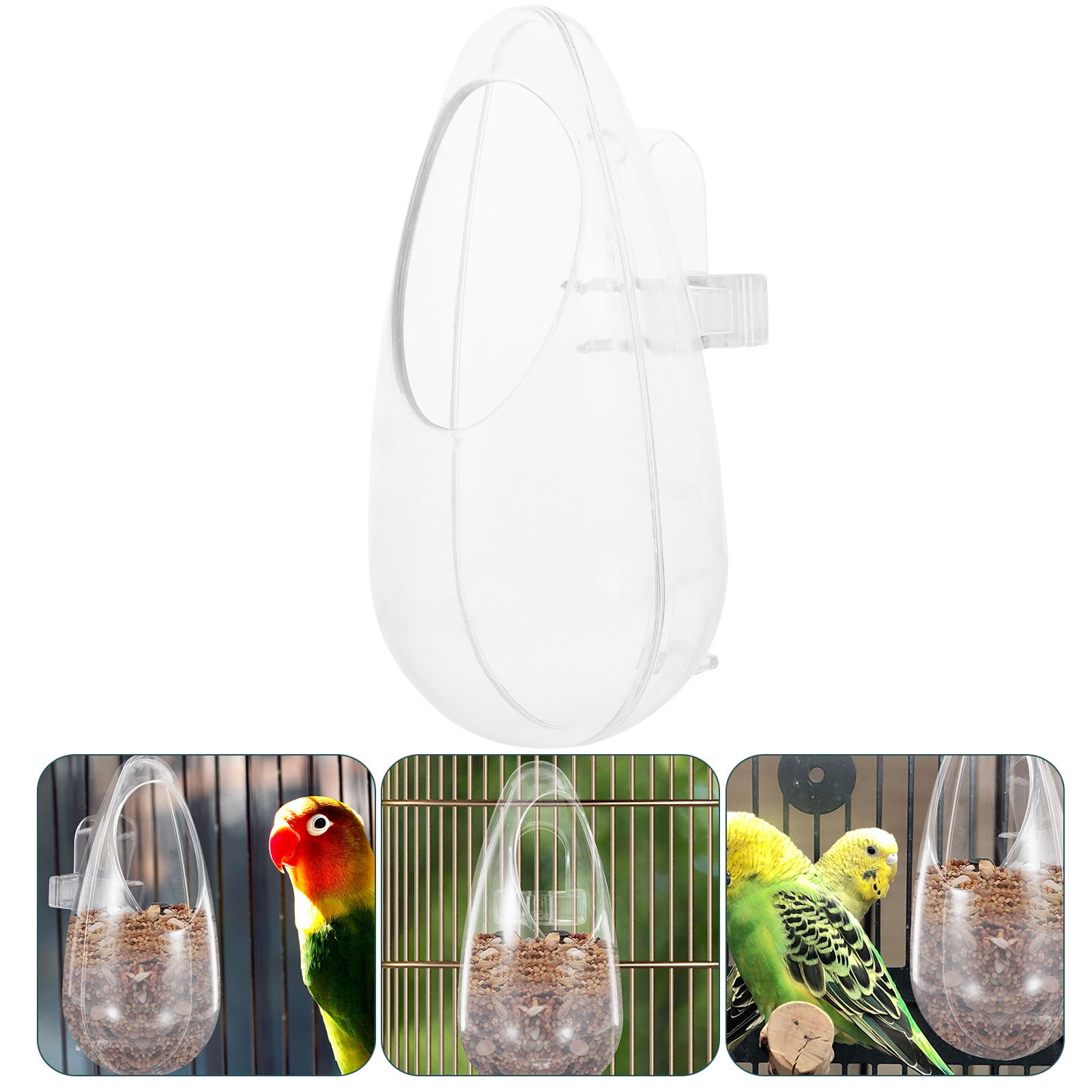 HEMOTON Cage Hanging Bird Food Box Bird Feeder for Lovebird Cockatiel ...