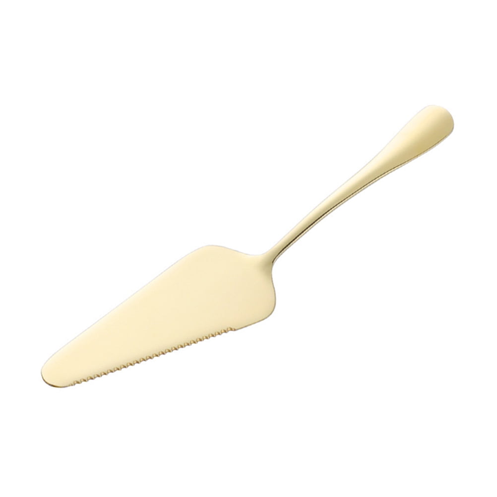 HEMOTON Cake Pie Pastry Servers Serrated Handle Scraper Travel Golden ...