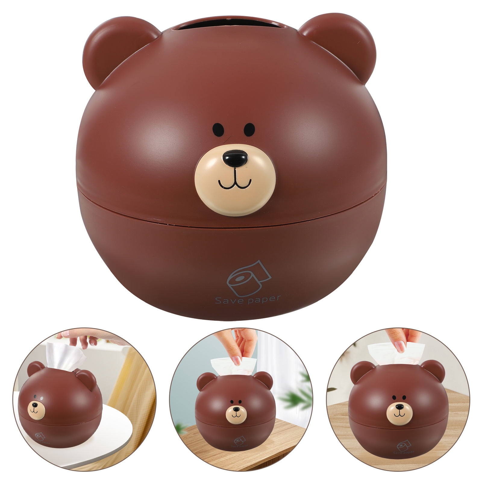 HEMOTON Cartoon Tissue Box Cover for Storage Made of PP Brown Color ...