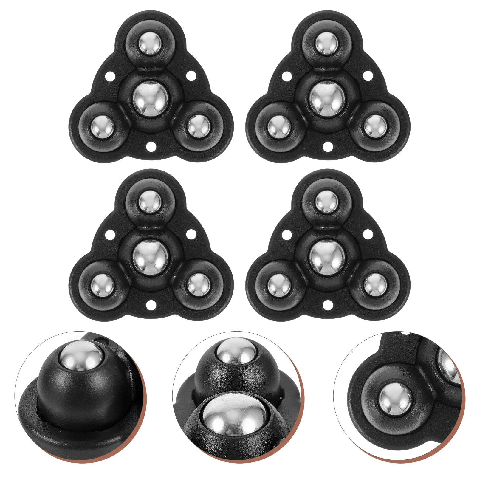 HEMOTON Caster Box with 4 Swivel Wheels Self Adhesive Storage Bin for ...