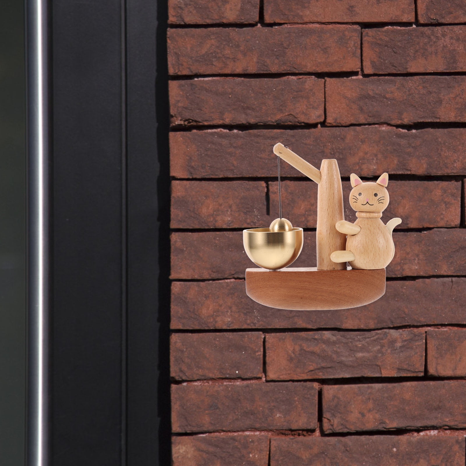 HEMOTON Cat Style Wooden Bell Entry Door Bell Front Door Wind Chime ...