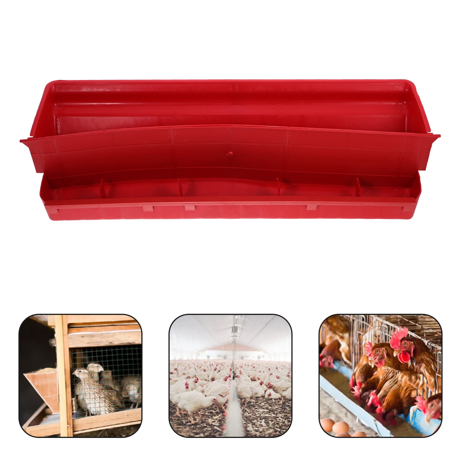 HEMOTON Chicken Food Feeding Dispenser Plastic Poultry Cage Feeder ...