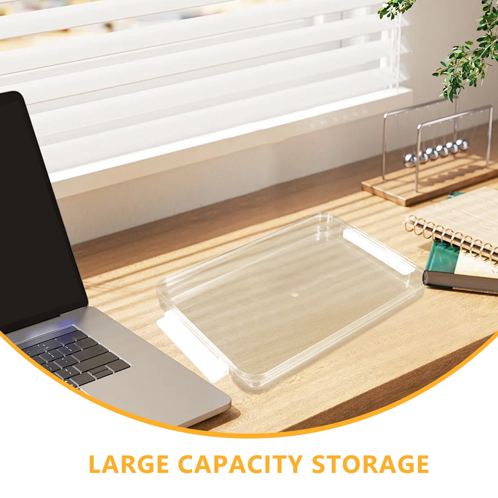 HEMOTON Acrylic Clear File Box with Double Buckles, Portable Storage ...