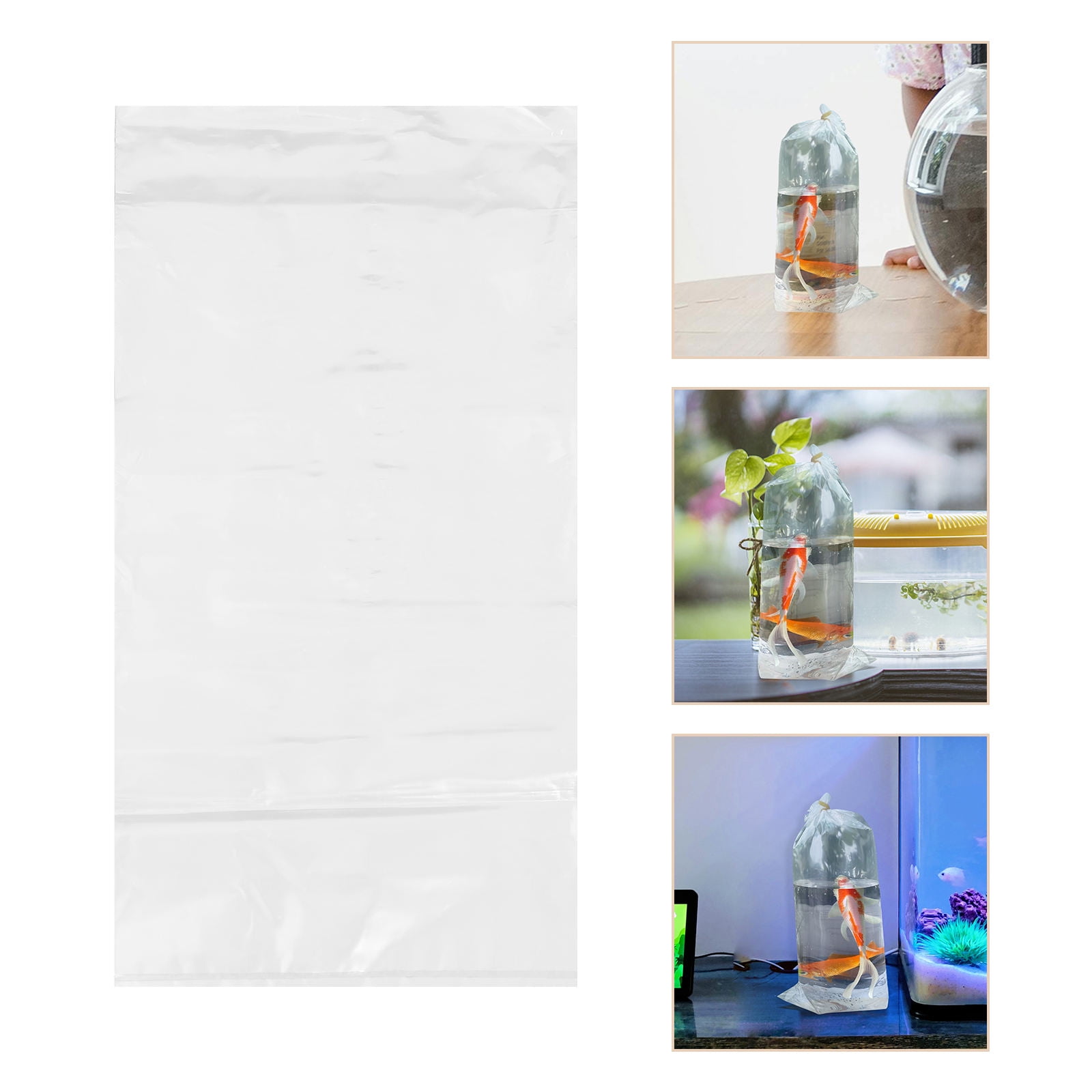 HEMOTON Clear Plastic Fish Bags for Live Fish Transport and Storage ...