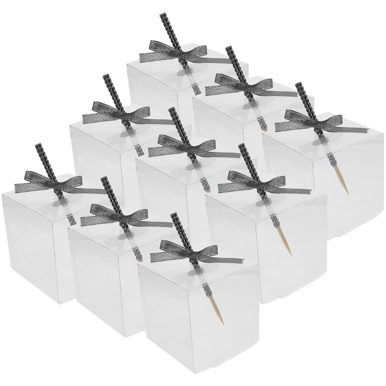 HEMOTON Clear Plastic Gift Boxes for Favors and Storage Black Candy ...
