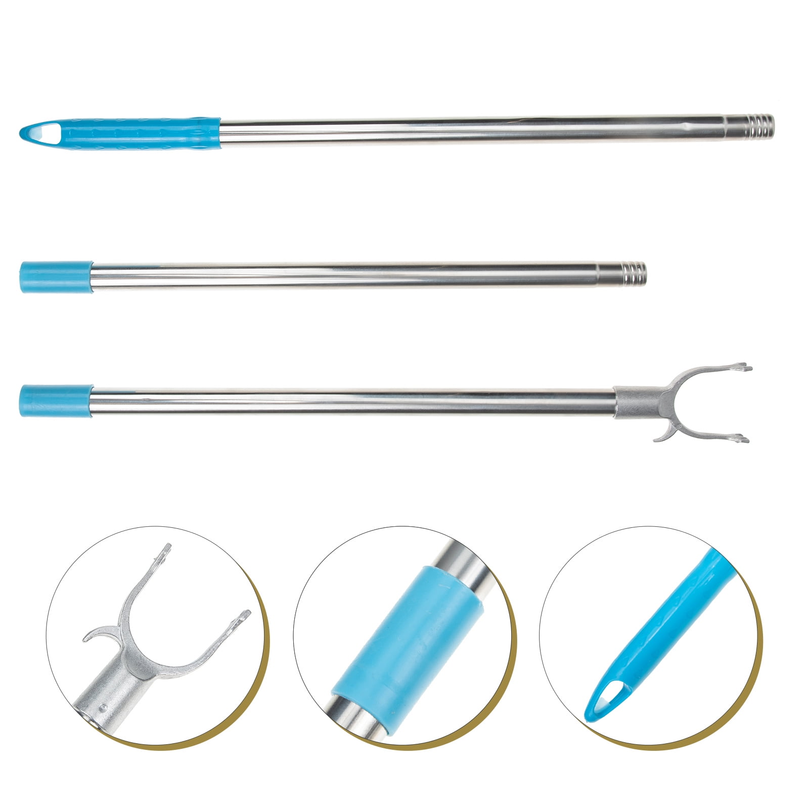 HEMOTON Clothes Reacher Pole with Hook Garment Rack for Hanging Rail ...