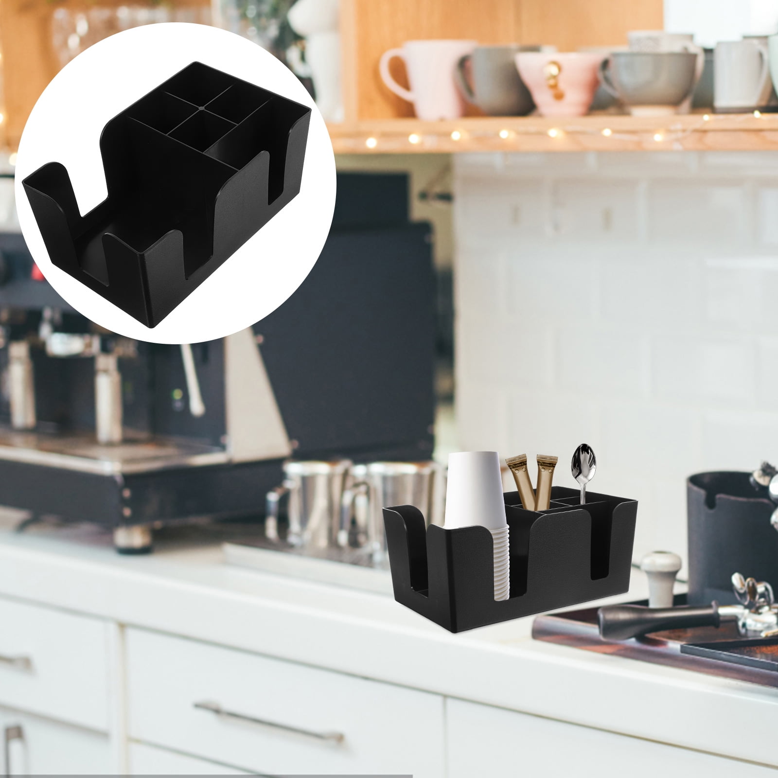 HEMOTON Coffee Bar Organizer Holders Storage Box Tabletop Container ...