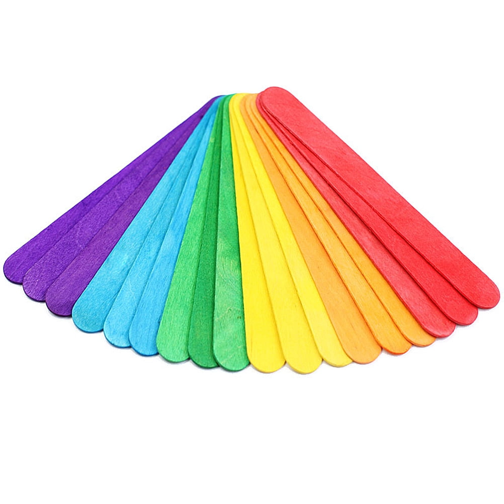 HEMOTON Colored Craft Sticks for Kids Playing Smooth Plastic DIY Sticks ...