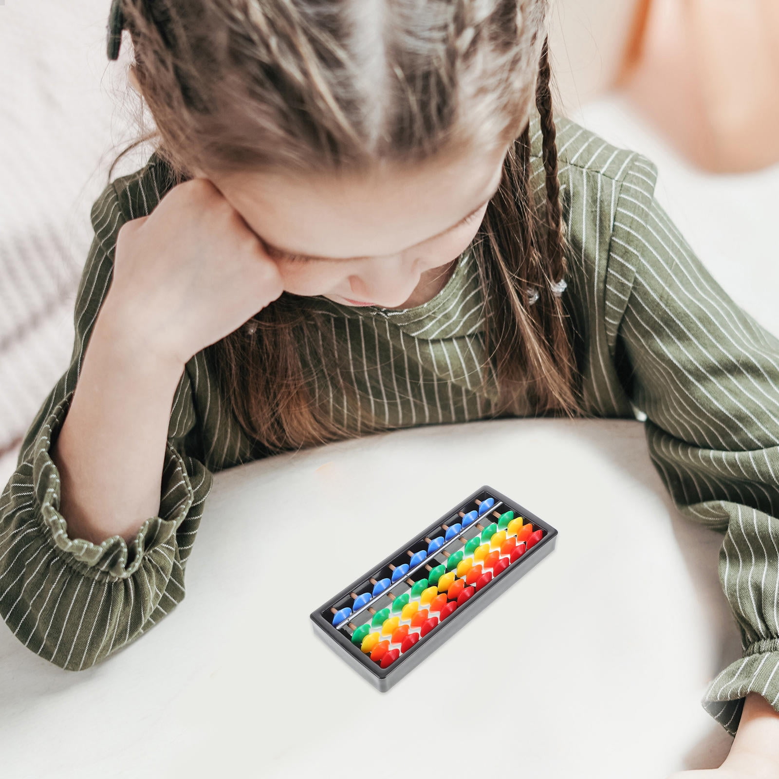 HEMOTON Colorful Plastic Abacus With 5 Beads 9-Level Student Mental ...