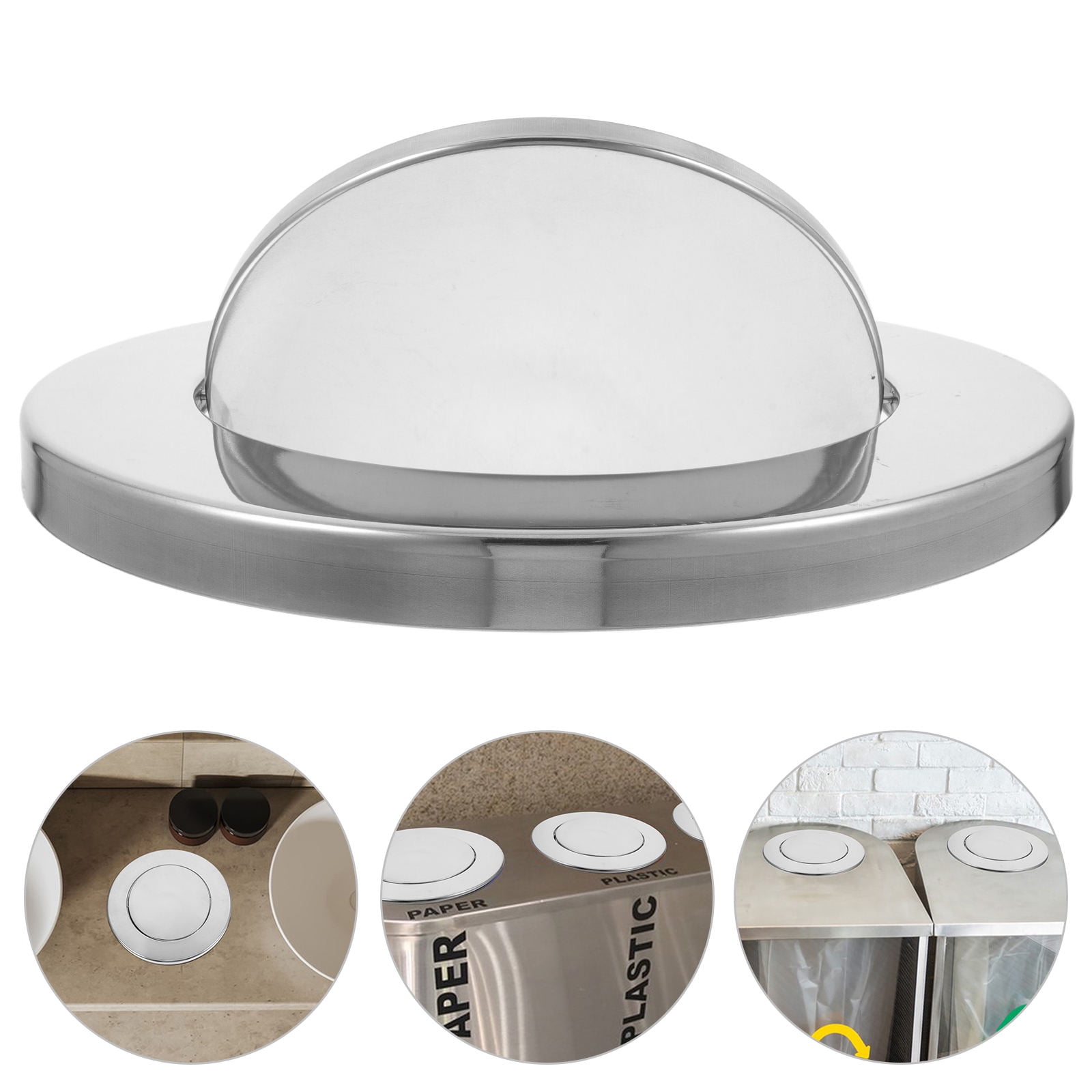 HEMOTON Countertop Trash Flap Large Stainless Steel Flip Lid Countertop ...