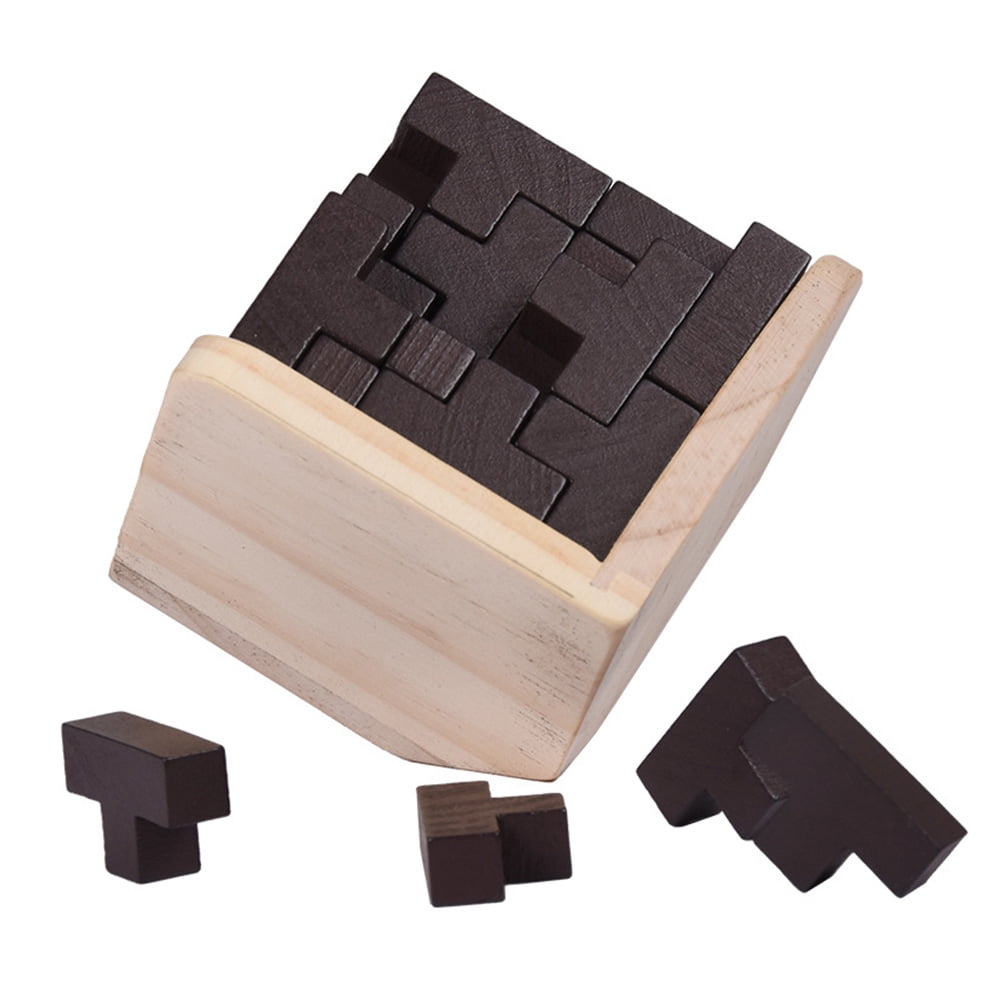 HEMOTON Cube Puzzle T-Shaped Blocks Geometric Puzzle Educational for ...
