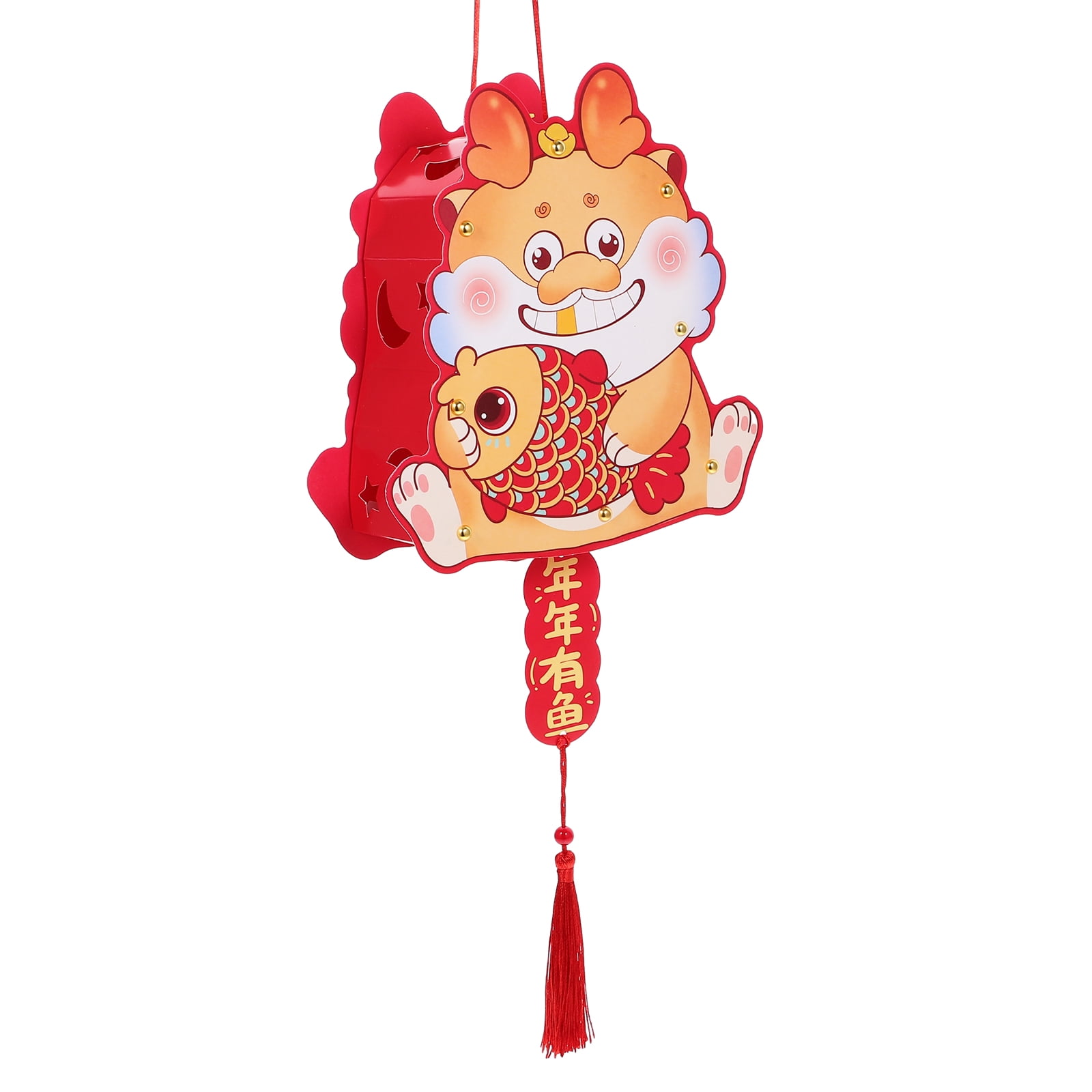 HEMOTON DIY Dragon Lantern for Kids Playing Red Plastic Portable ...