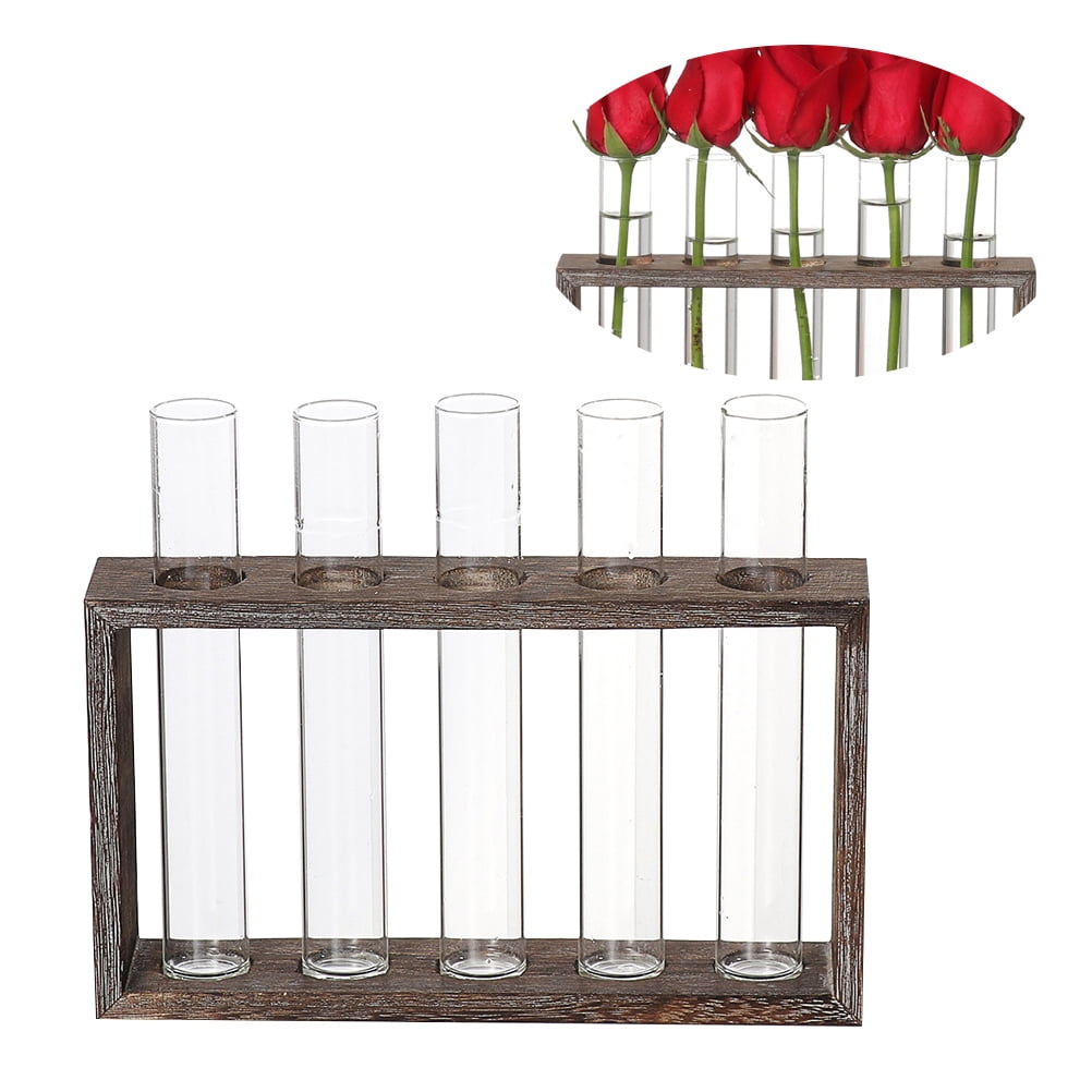 HEMOTON Decor Fluted Glass Test Tube Vase Flower Arranging Container ...