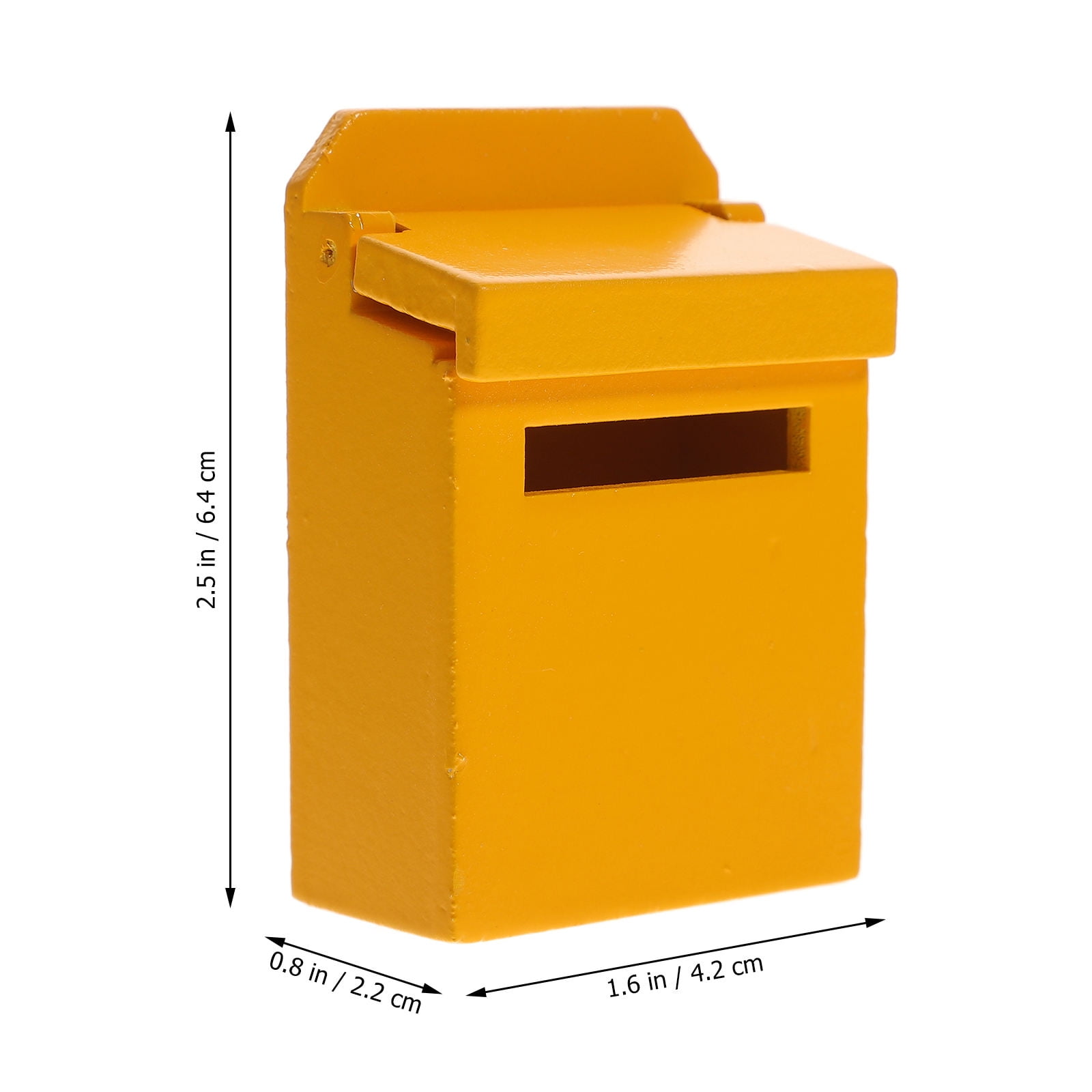 HEMOTON 1Pcs Orange Rectangular Wooden Miniature Mailbox for Kids Home ...