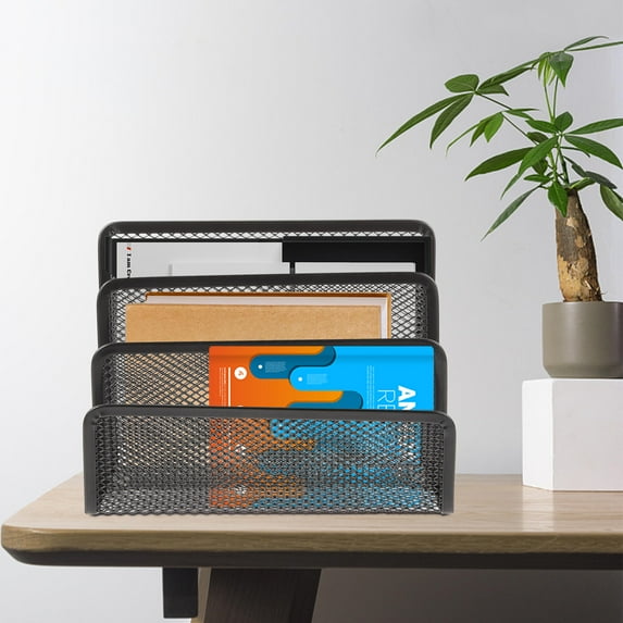 HEMOTON Desk File Organizer Vertical Files Rack Work Office - Walmart.com