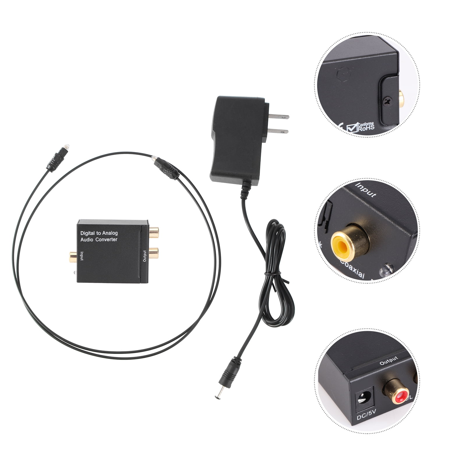 HEMOTON Digital To Analog Optical SPDIF Coax Coaxial To Analog Audio ...