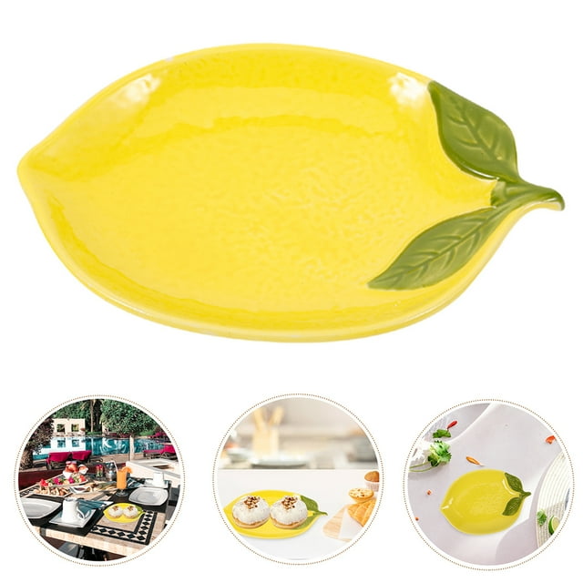 HEMOTON Dishes Fruit Shaped Plates Lemon Tableware Office - Walmart.com