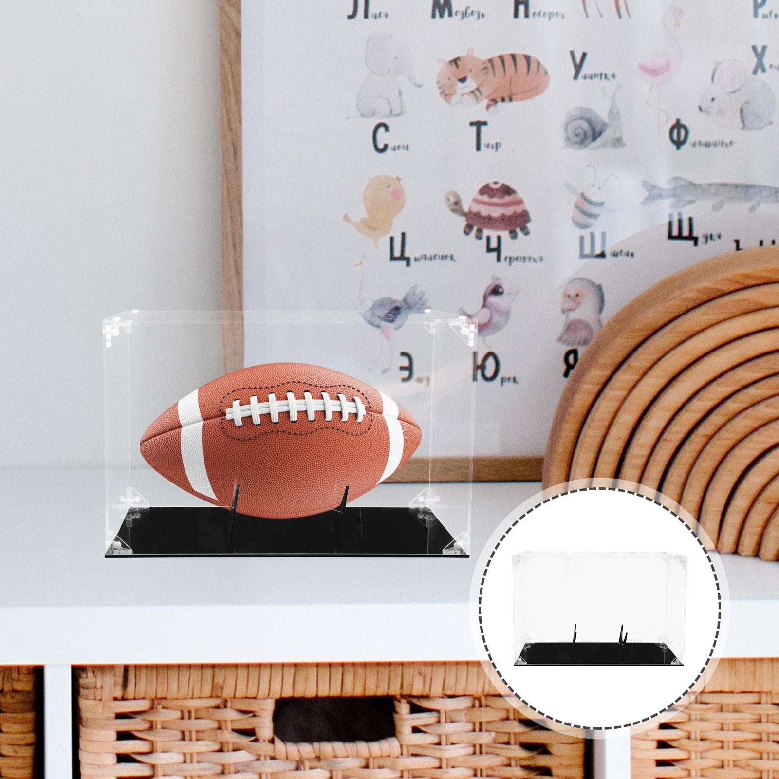 HEMOTON Display Box Case for Rugby Clear Football Storage - Walmart.com