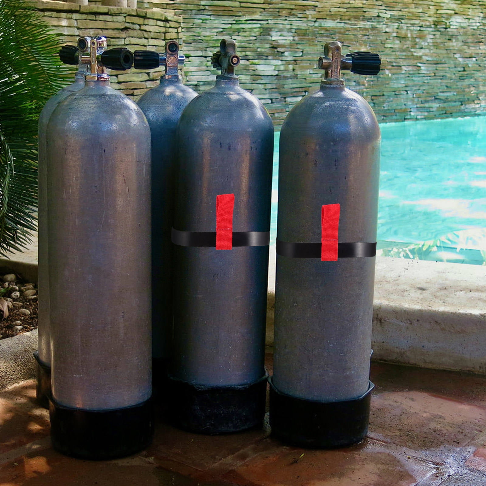 HEMOTON Dive Tank Carrier Scuba Diving Tank Band With Handle Heavy Duty ...