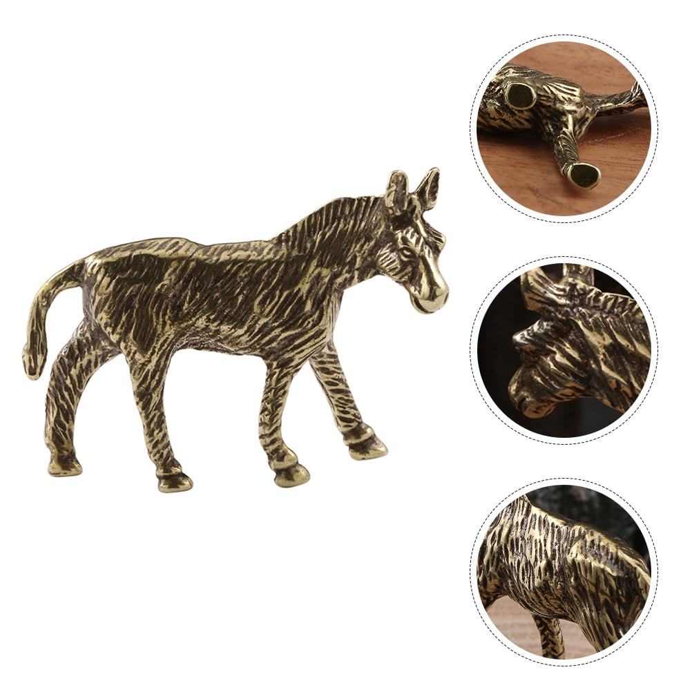 HEMOTON Donkey Statue Desktop Animal Statue Donkey Model Standing ...