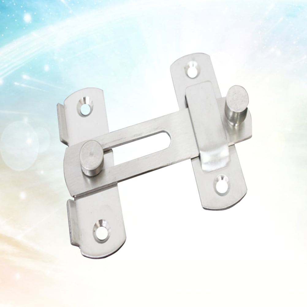 HEMOTON Door Lock Internal Latch Bolt Security Bar Gate Locks Silver ...