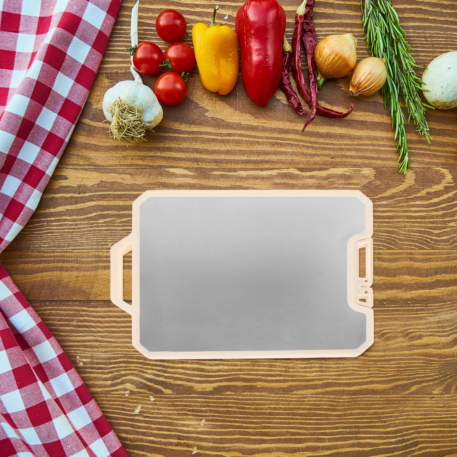 HEMOTON Double-sided Cutting Board Home Stainless Steel Chopping Board ...