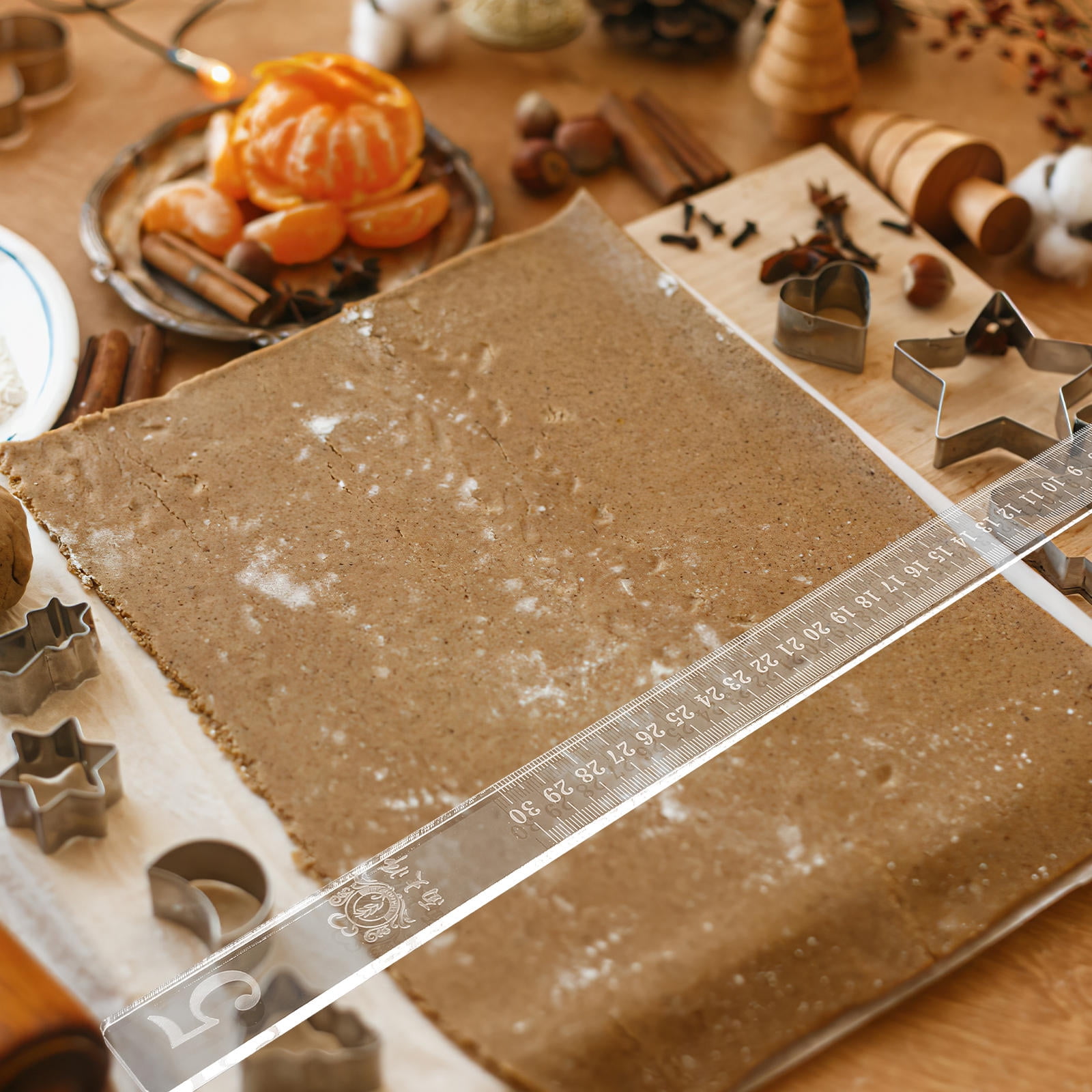 HEMOTON Dough Pastry Rings Baking Biscuit Balance Portable Rulers 40X2 ...