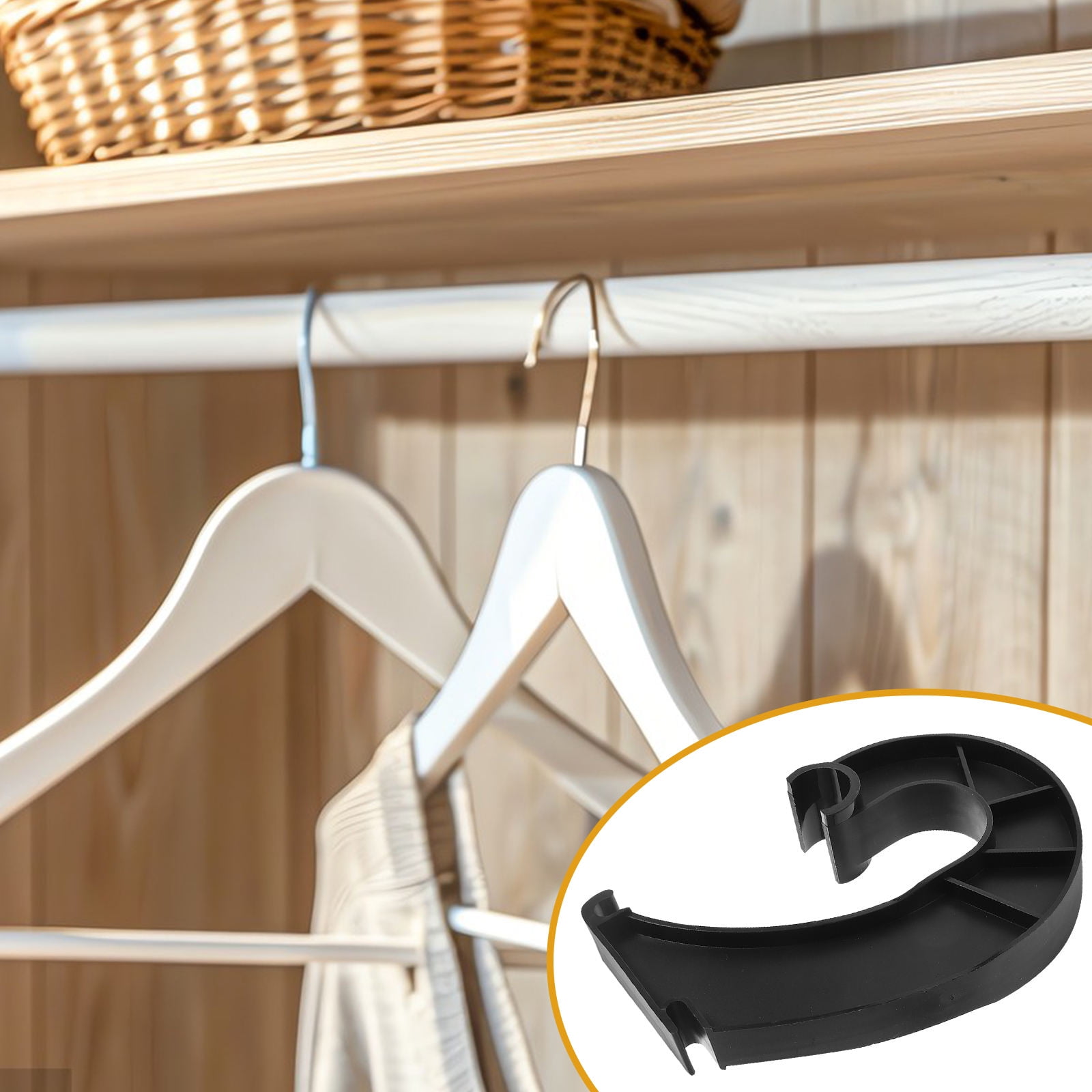 HEMOTON Easy to Install Closet Rod Hanger for Wire Shelving Universal ...