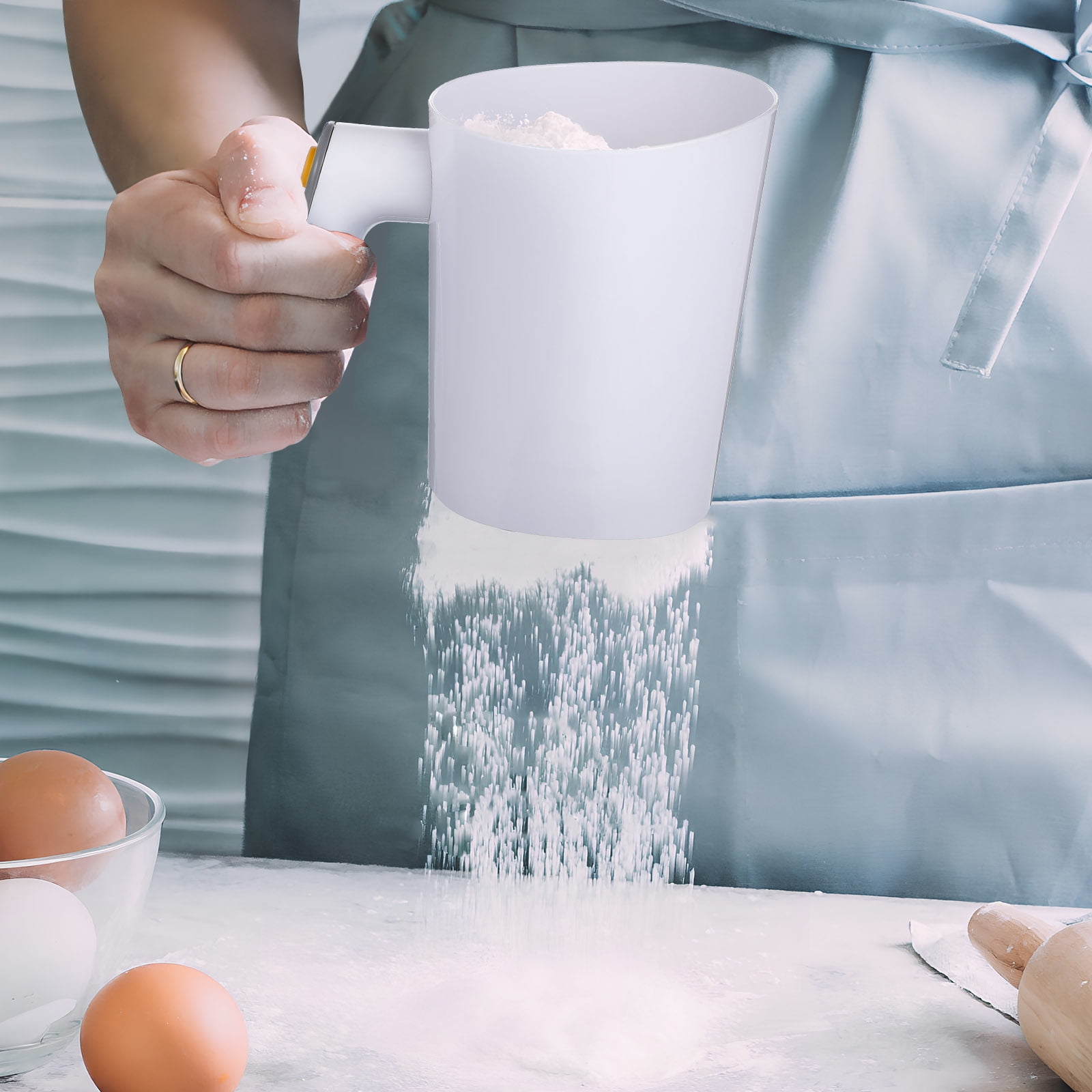 HEMOTON Electric Flour Sifter Battery Operated Sieve Bread Baby White ...