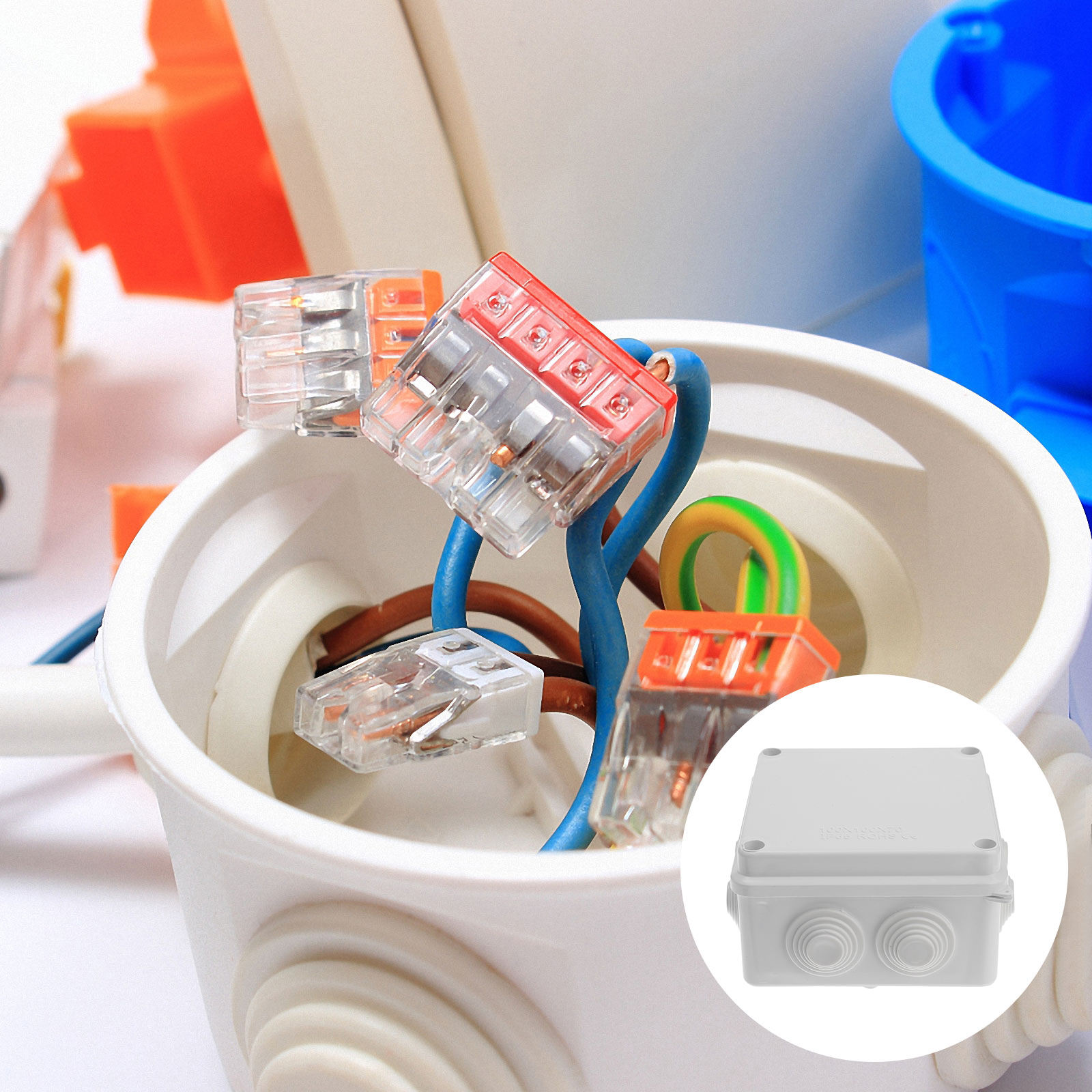 HEMOTON Electrical Power Cord Enclosure Wire Box Weatherproof Cable ...