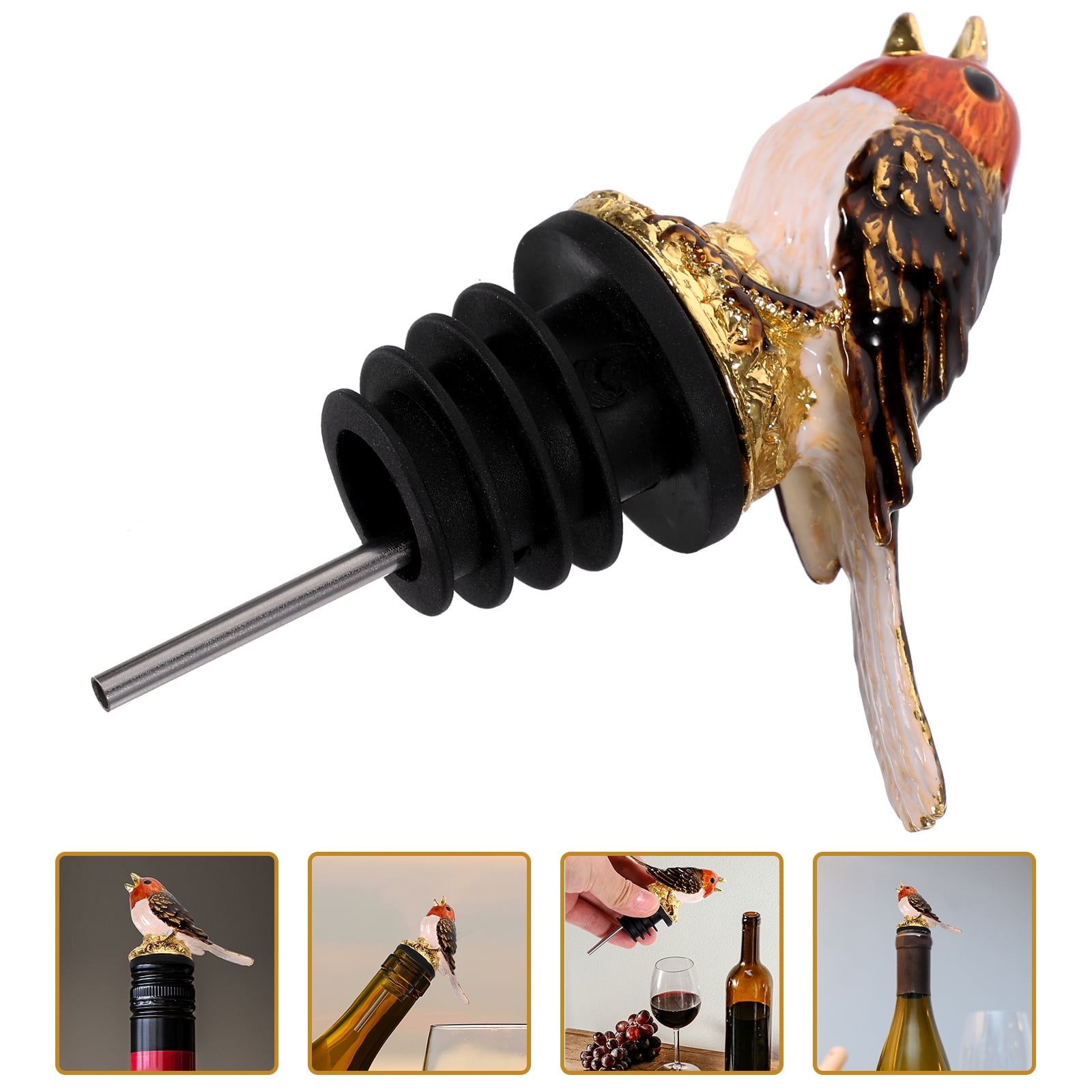 HEMOTON Elegant Bird Shaped Wine Pourer with Aerator and Stopper Made ...