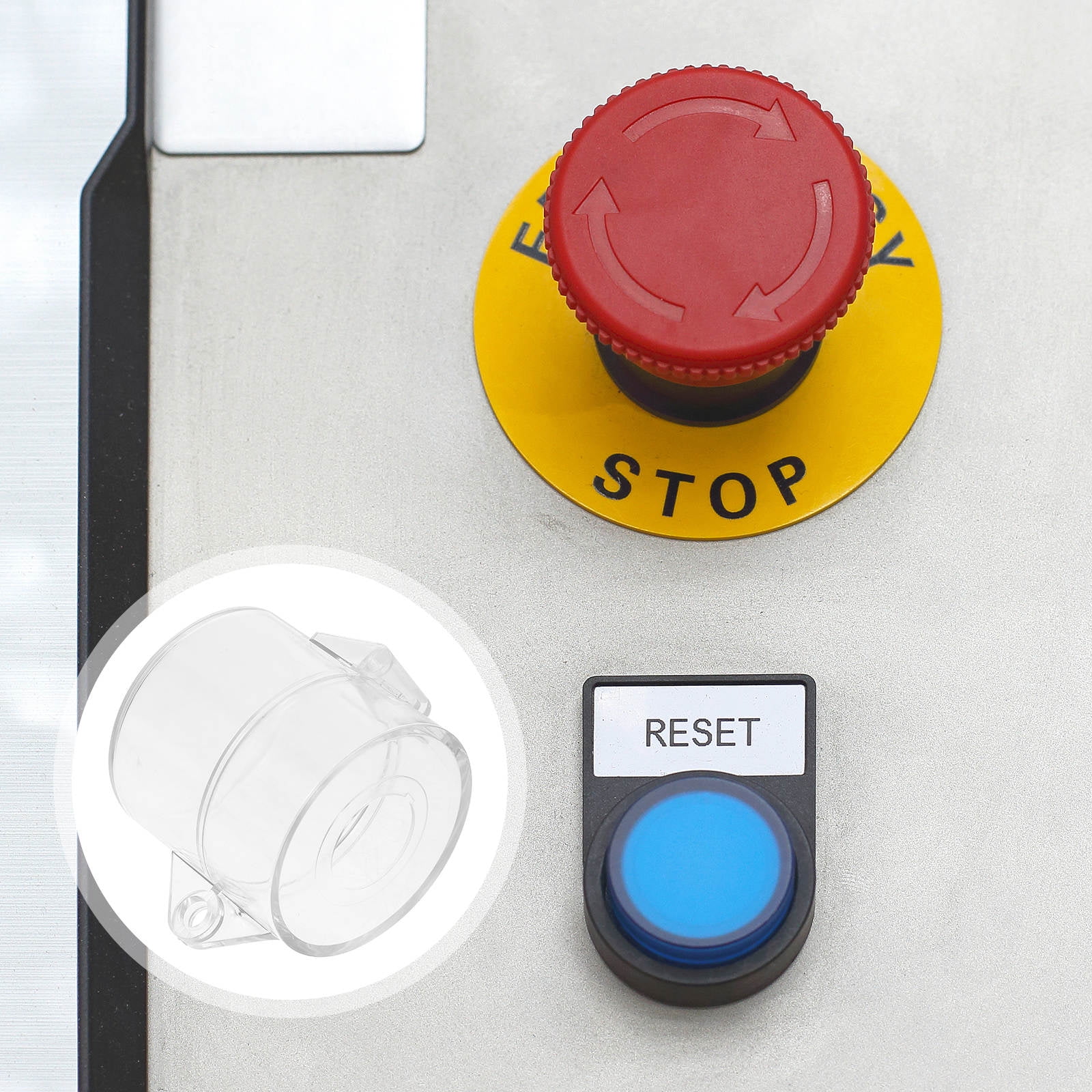 HEMOTON Emergency Stop Button Protection Cover Push Switch Protective Transparent - Walmart.com