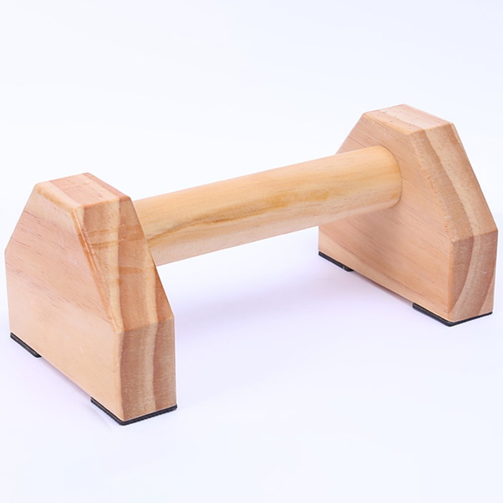 HEMOTON 1 Pair Light Brown Wooden Push-Up Brackets for Home Exercise ...