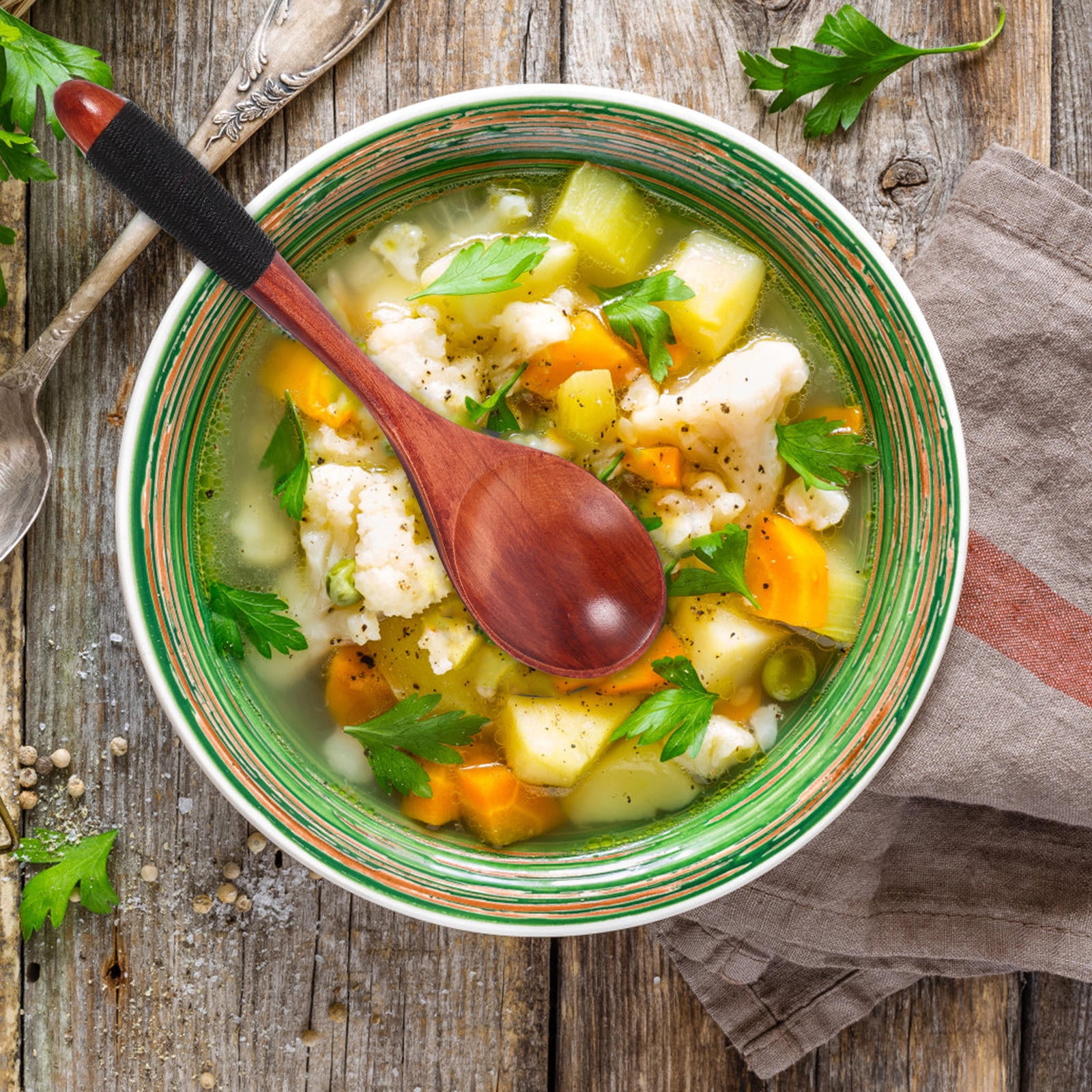 HEMOTON Extra Long Handled Cooking Spoon Wooden Mixing Spoon Stirring ...